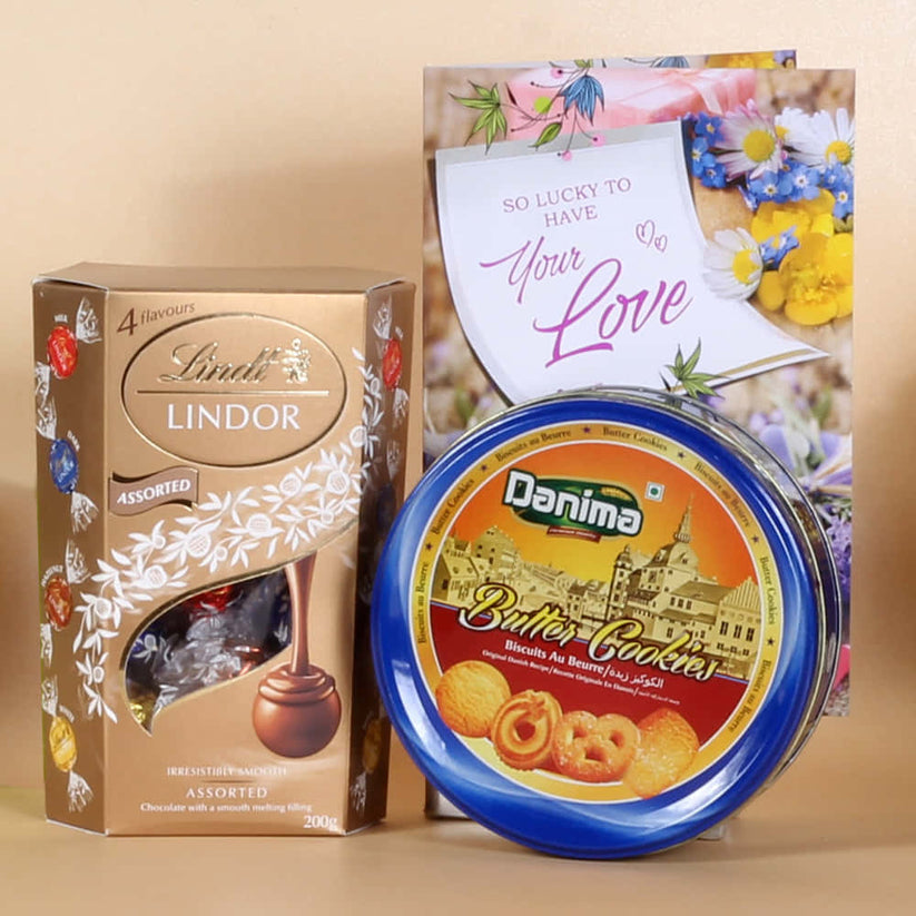 Cookies with Assorted Lindt Lindor Love Hamper – Chocolate Delivery Online